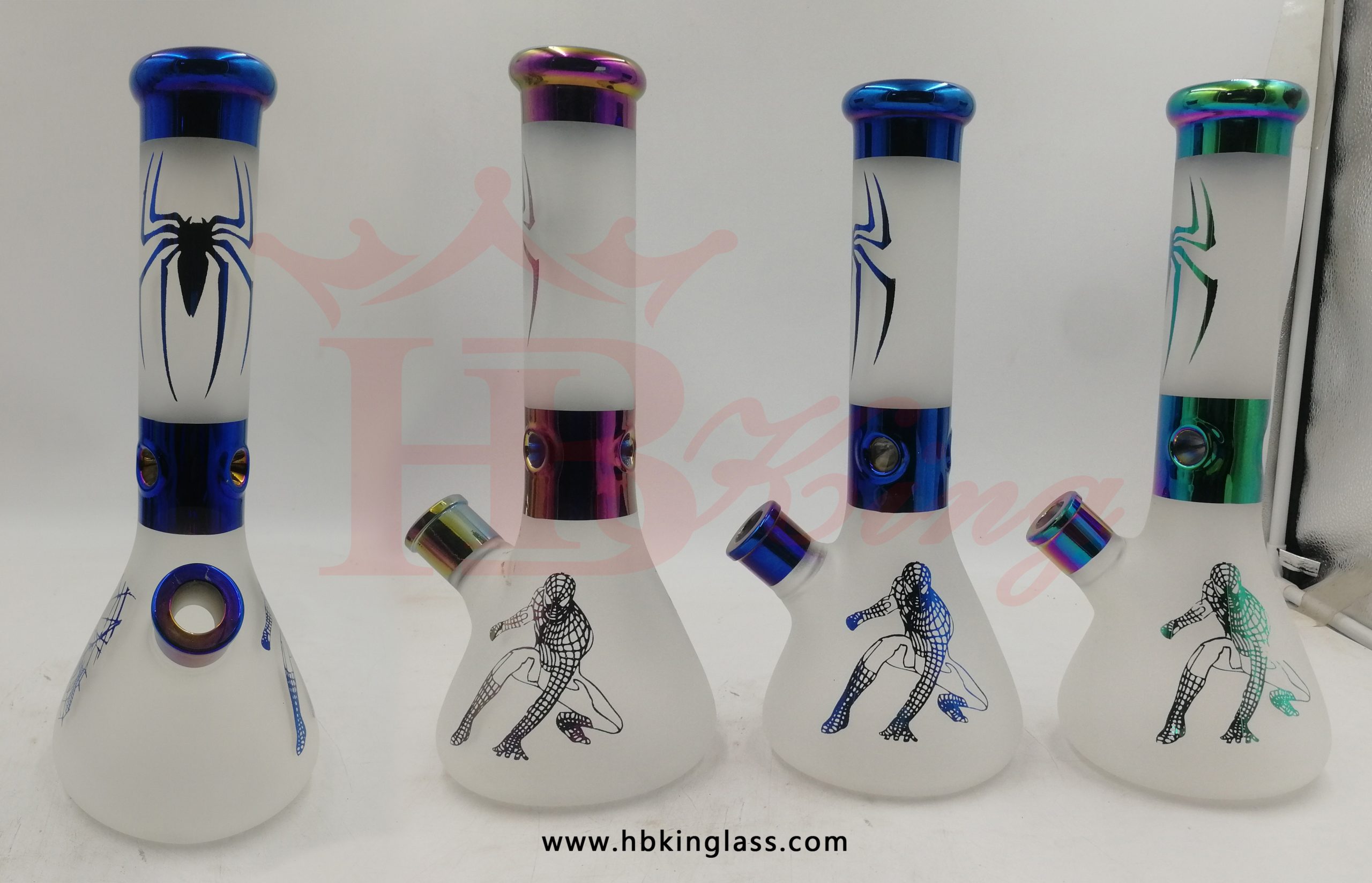 KR294 Big Base Recycler Bongs with Smoked Silver Colors