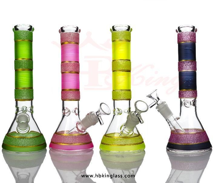 KR294 Big Base Recycler Bongs with Smoked Silver Colors