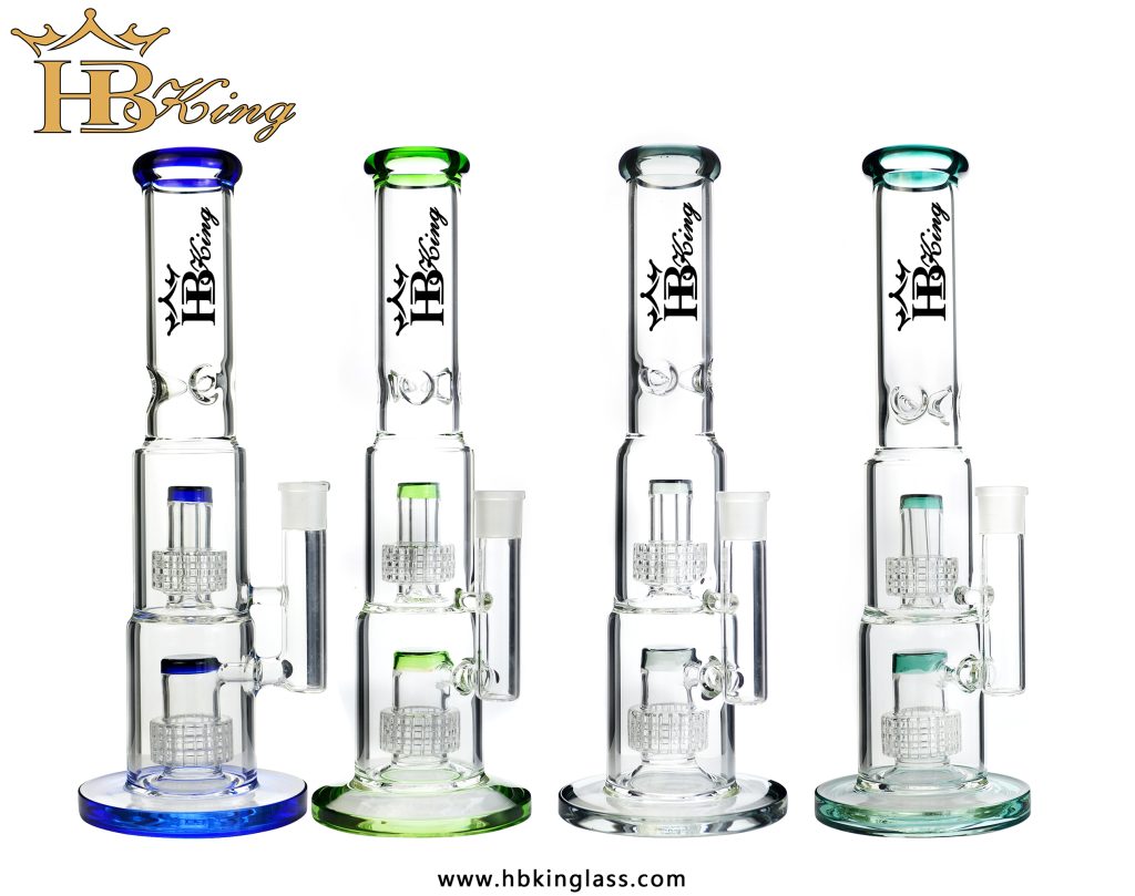 Hbking KR281 14.5Inch Dual Matrix Fat Can Heavy Bong Glass Bongs Glass ...